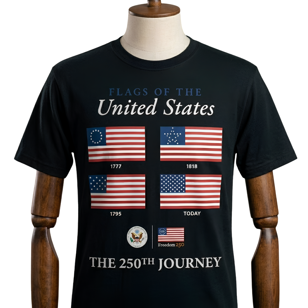 American Flag Graphic T-Shirt — Vintage USA Journey Design – MaobisStores